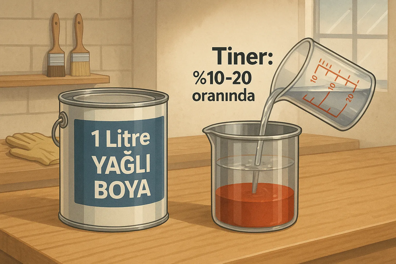 1 Litre Yağlı Boyaya Ne Kadar Tiner Katılır Güvenli Uygulama